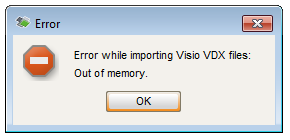 Visio Import fails with out of memory error
